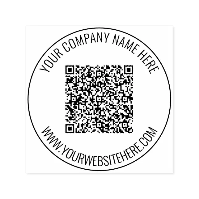 Custom QR Code Scan Text Round Stamp Example | Zazzle