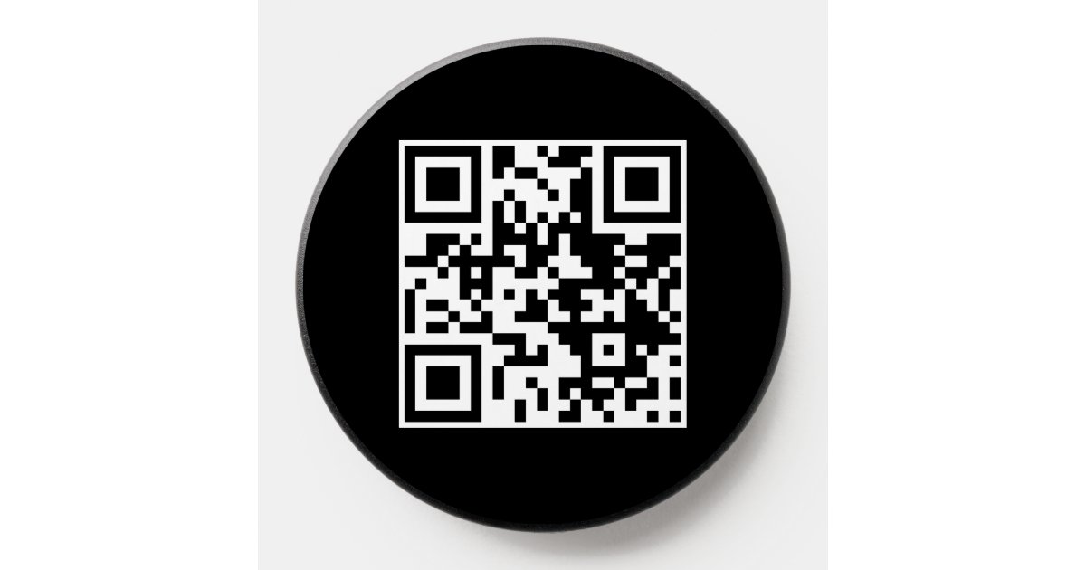 Custom QR Code Scanner Modern Clean Simple Black PopSocket | Zazzle