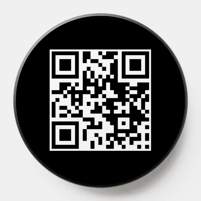 Custom QR Code Scanner Modern Clean Simple Black PopSocket | Zazzle