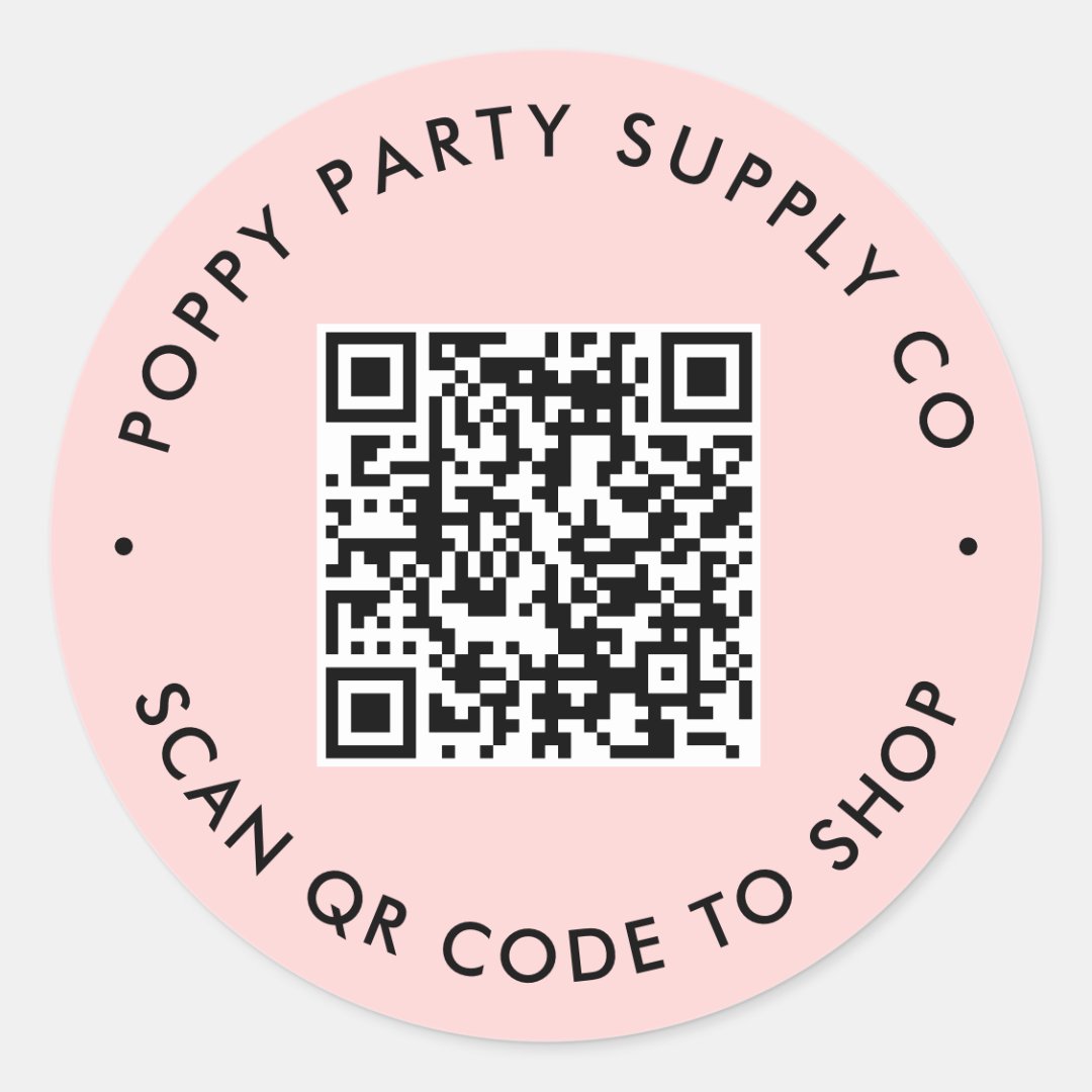 Custom QR Code Shop Sticker | Zazzle