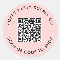 Custom QR Code Shop Sticker | Zazzle