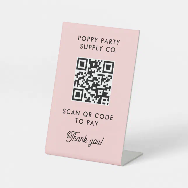 Custom QR Code Shop Sticker Pedestal Sign | Zazzle