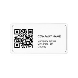 Custom qr code simple white business Address Label | Zazzle