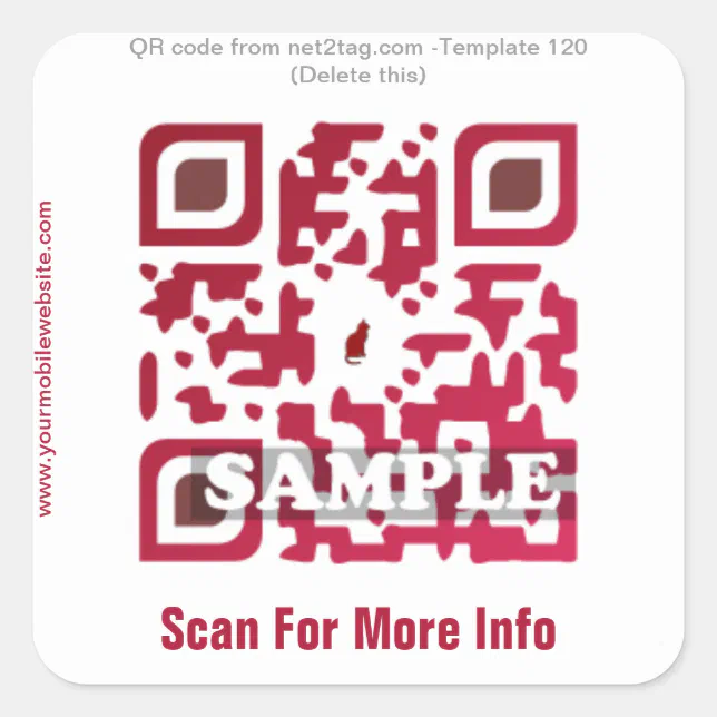 Custom QR code sticker (QR code template #120) | Zazzle