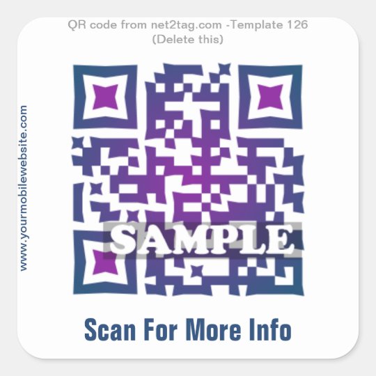 Custom QR code sticker (QR code template #126) | Zazzle.com