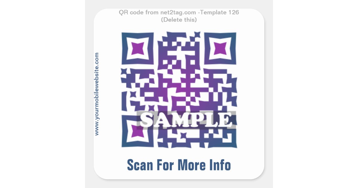 Custom QR code sticker (QR code template #126) | Zazzle