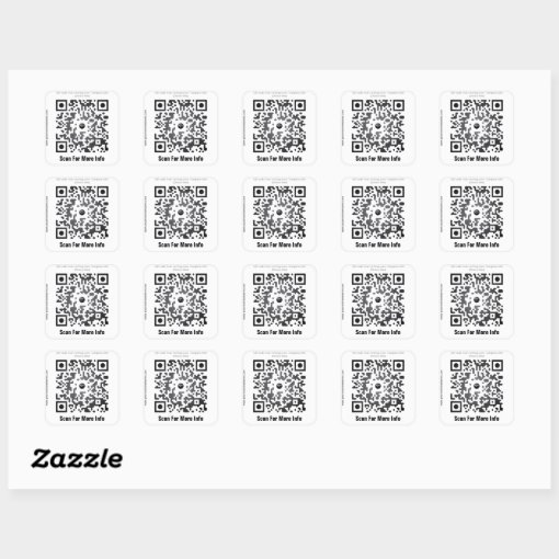 Custom QR code sticker (QR code template #226) | Zazzle