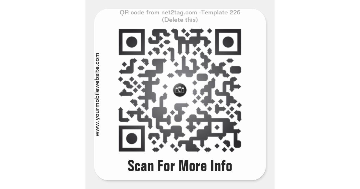 Custom QR code sticker (QR code template #226) | Zazzle