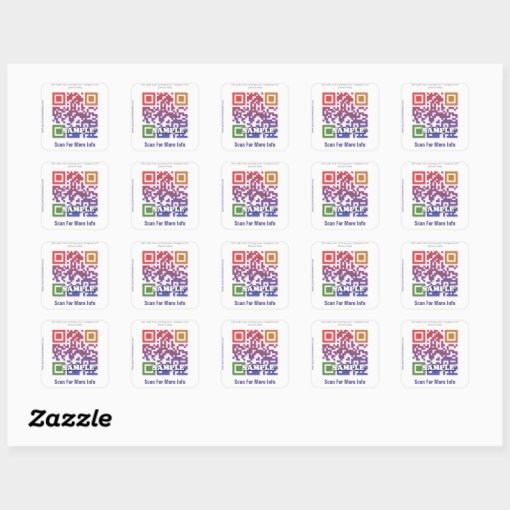 Custom QR code sticker (QR code template #272) | Zazzle