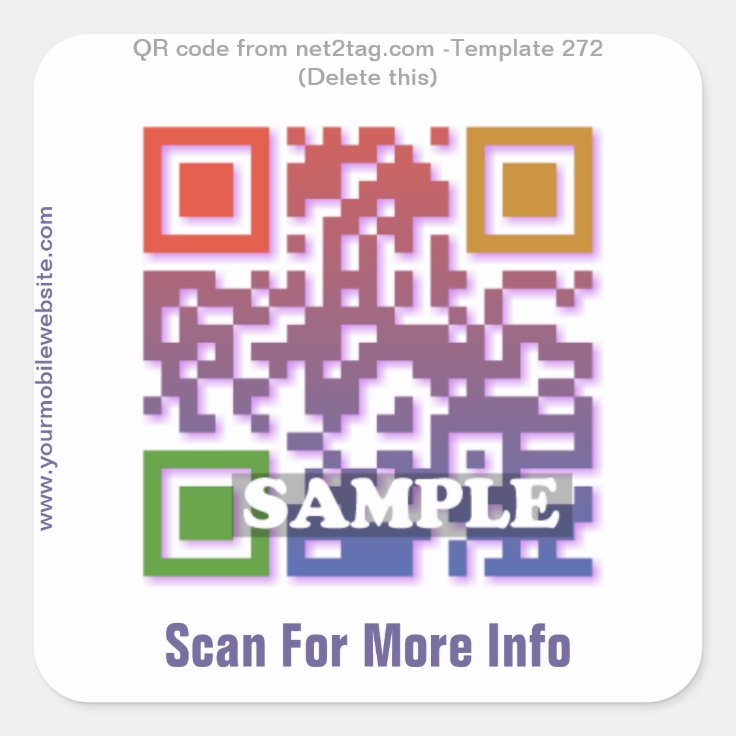 Custom QR code sticker (QR code template #272) | Zazzle
