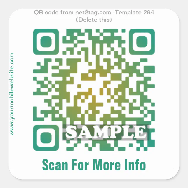 Custom QR code sticker (QR code template #294) | Zazzle