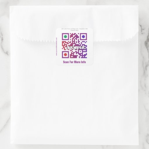 Custom QR code sticker (QR code template #308) | Zazzle