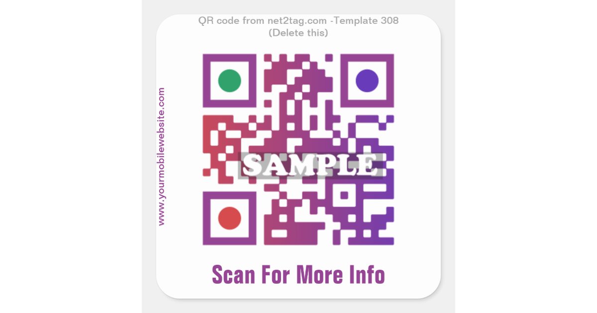Custom QR code sticker (QR code template #308) | Zazzle