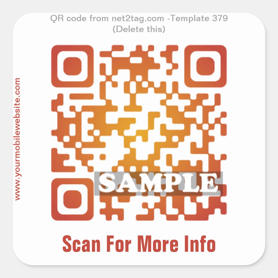Custom QR code sticker (QR code template #379) | Zazzle