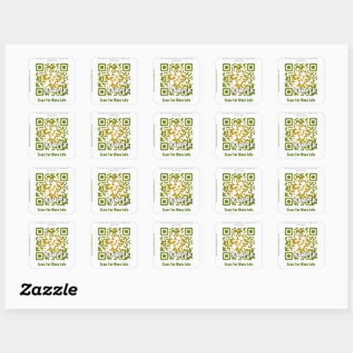 Custom QR code sticker (QR code template #380) | Zazzle