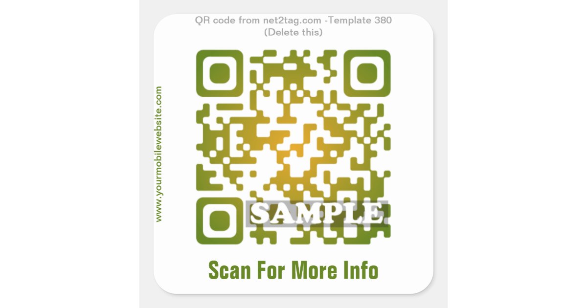Custom QR code sticker (QR code template #380) | Zazzle