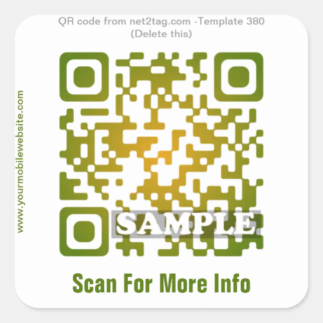 Custom QR code sticker (QR code template #380) | Zazzle