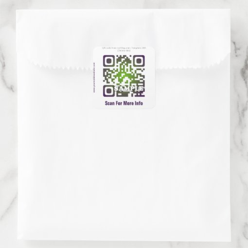 Custom QR code sticker (QR code template #389) | Zazzle