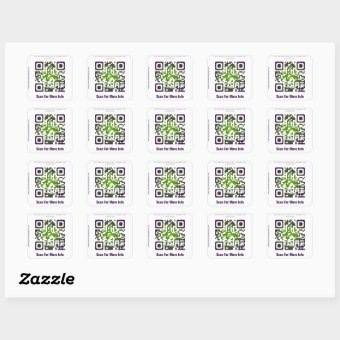 Custom QR code sticker (QR code template #389) | Zazzle