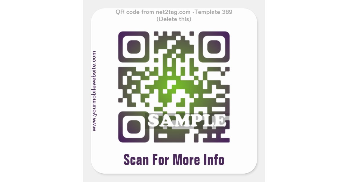 Custom QR code sticker (QR code template #389) | Zazzle