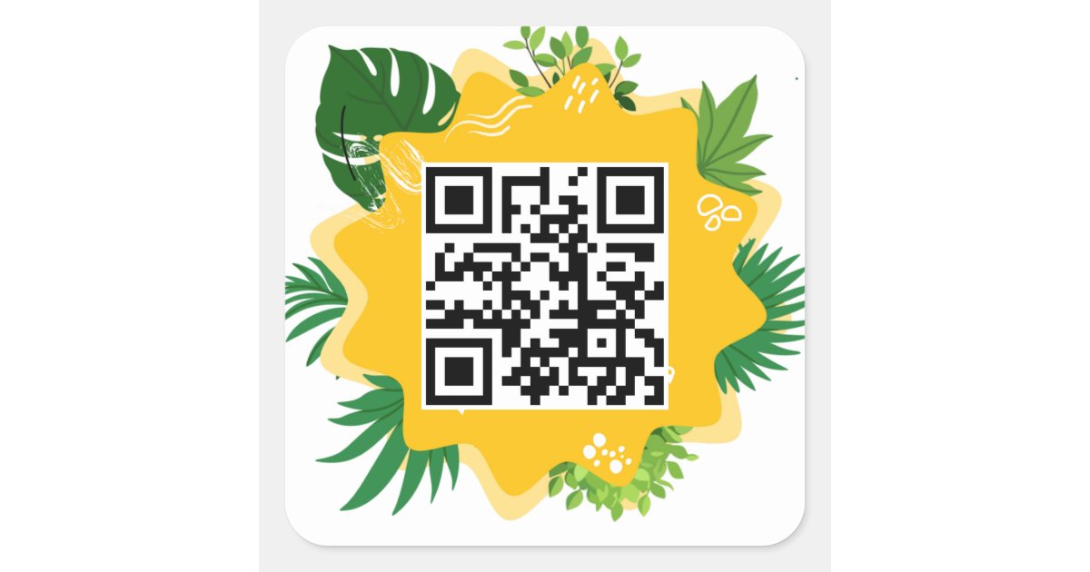Custom QR Code Template Square Sticker | Zazzle
