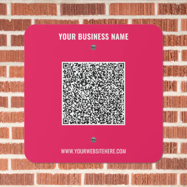 Custom QR Code Text and Color Business Metal Sign | Zazzle