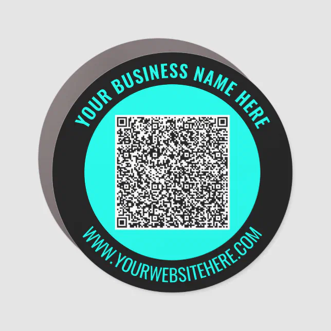 Custom QR Code Text and Colors Business Car Magnet | Zazzle