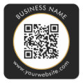 Custom QR Code Text Black White Classic Round Sticker | Zazzle