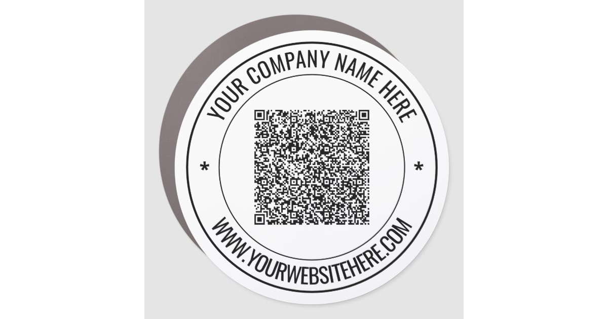 Custom QR Code Text Company Car Magnet Your Colors | Zazzle