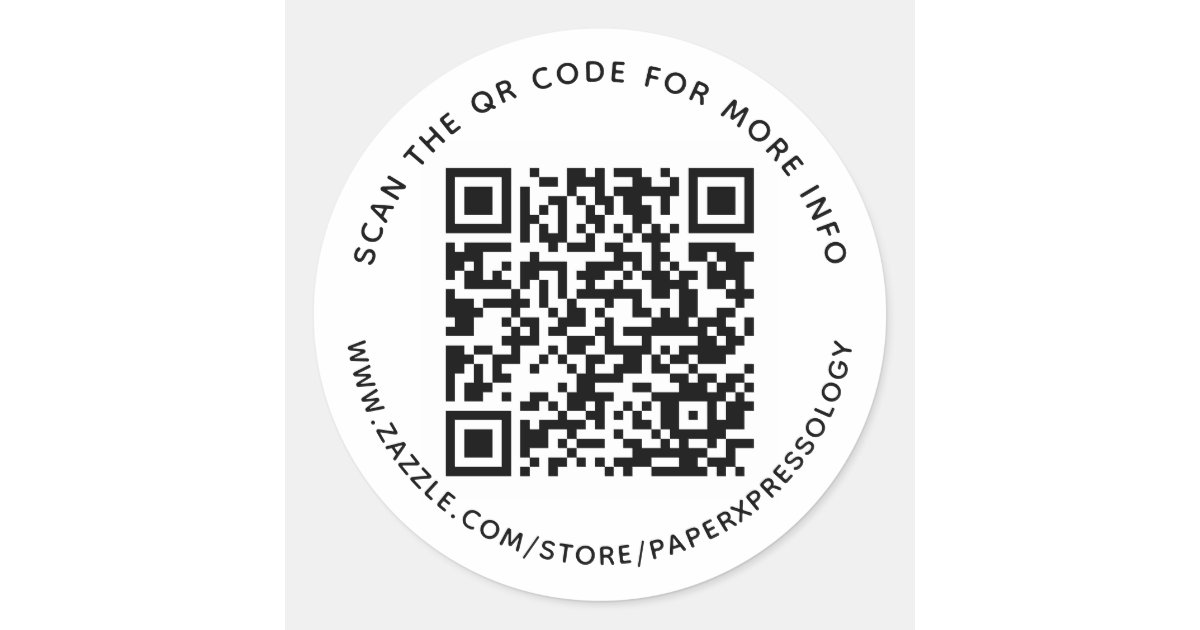 Custom QR Code Text Favor Gift Label Sticker | Zazzle