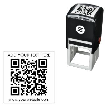 Custom QR Code Text Modern Business Self-inking Stamp | Zazzle