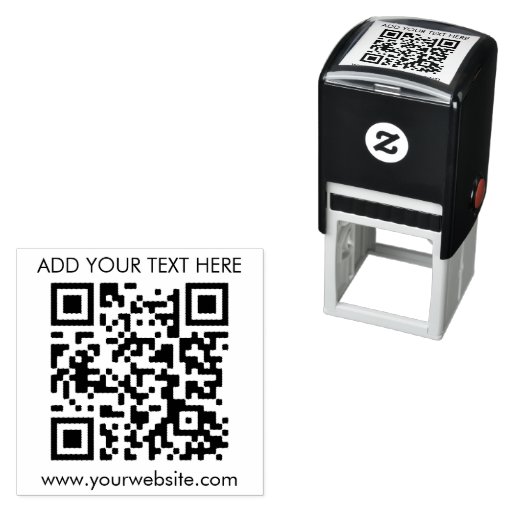 Custom QR Code Text Modern Business Self-inking Stamp | Zazzle
