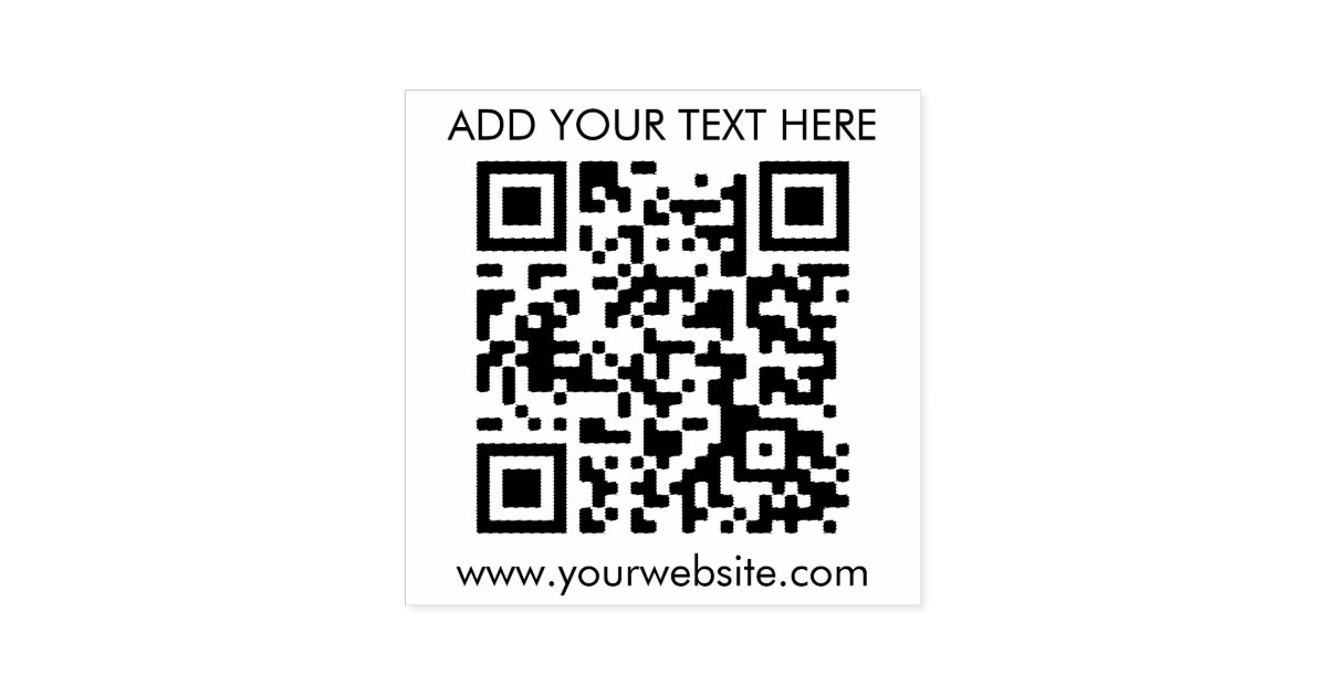 Custom QR Code Text Modern Business Self-inking Stamp | Zazzle