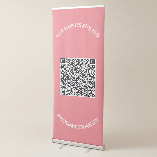 Custom QR Code Text Retractable Banner Template | Zazzle