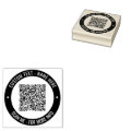 Custom QR Code Text Round Rubber Stamp Template | Zazzle