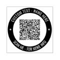 Custom QR Code Text Round Rubber Stamp Template | Zazzle
