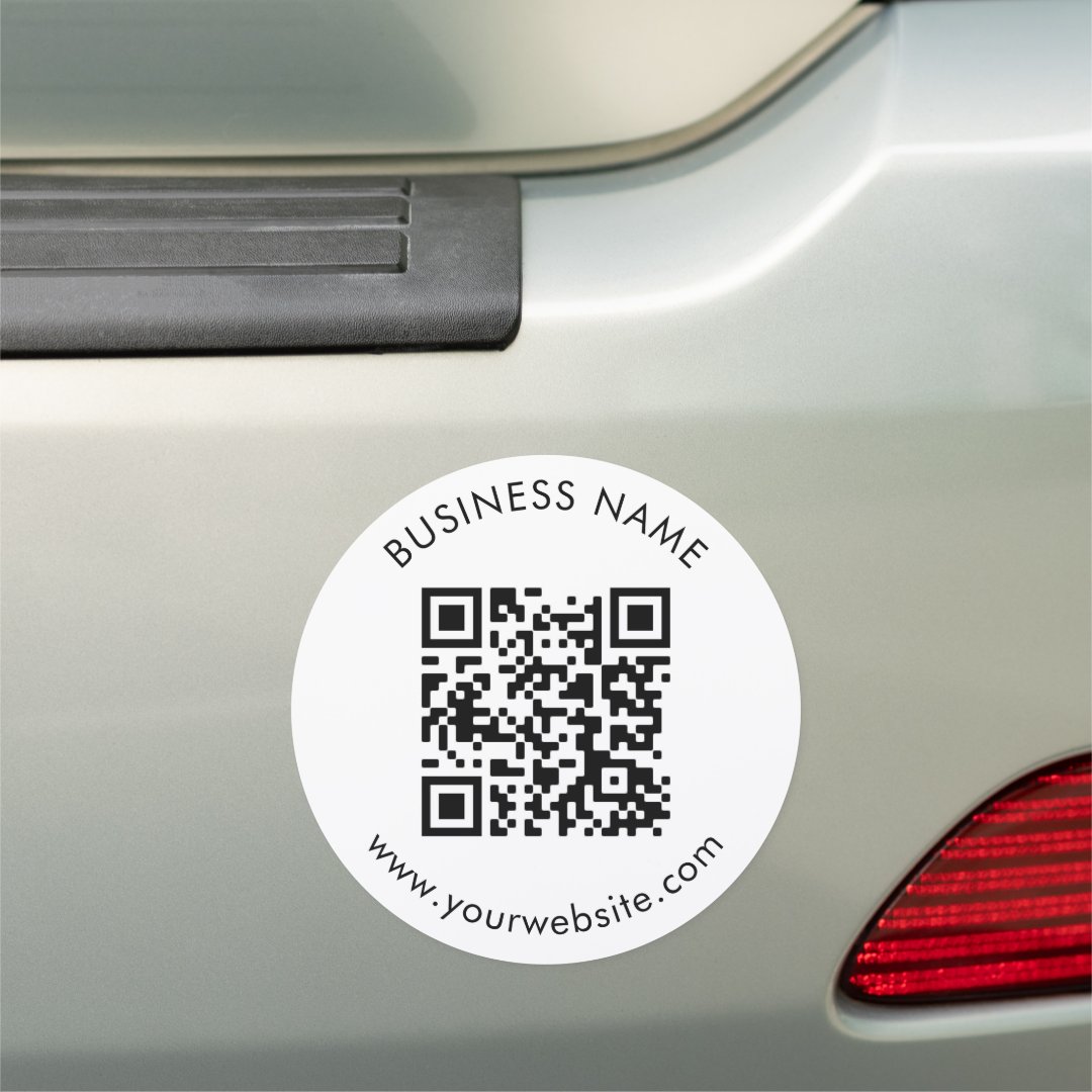 Custom QR Code Text Template Car Magnet | Zazzle