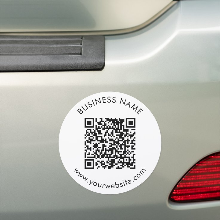 Custom QR Code Text Template Car Magnet | Zazzle