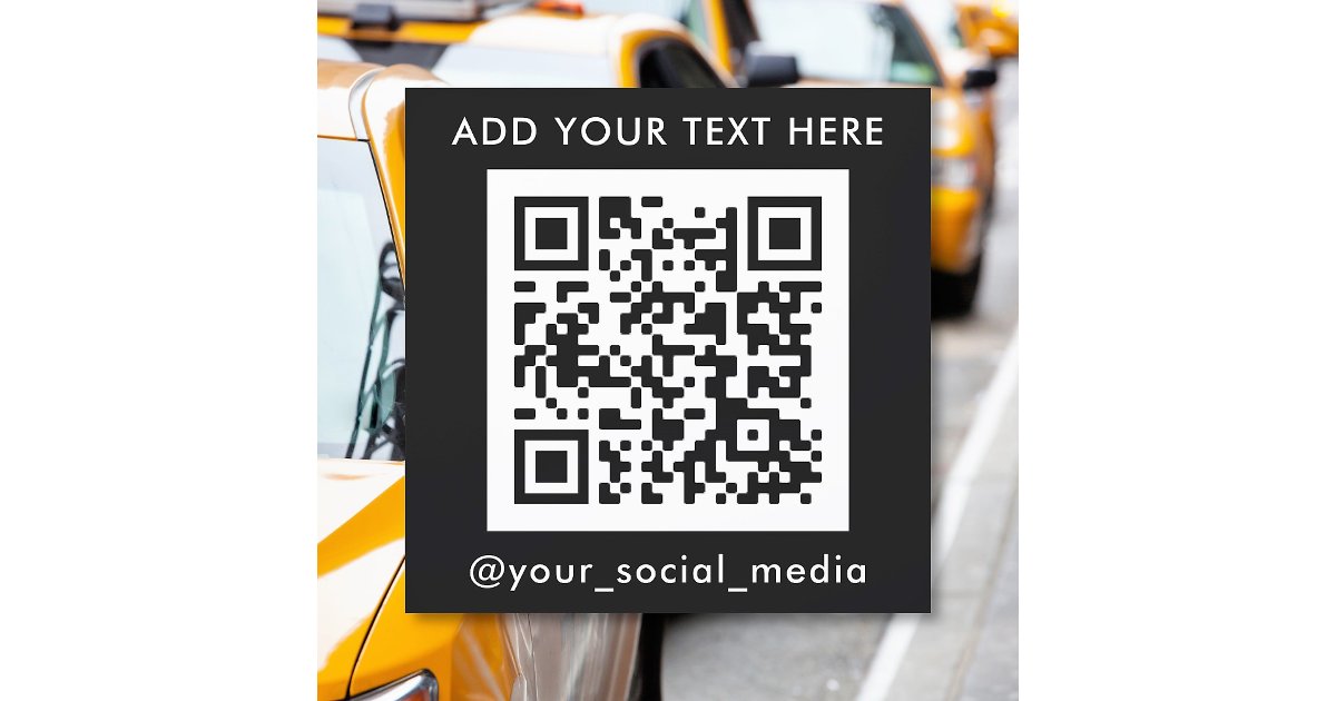 Custom QR Code Text Template Car Magnet | Zazzle