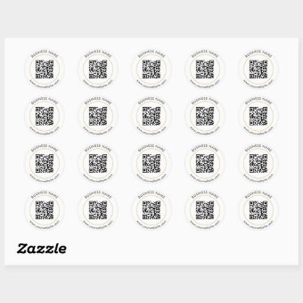 Custom QR Code Text Template Classic Round Sticker | Zazzle
