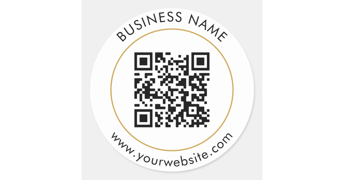Custom QR Code Text Template Classic Round Sticker | Zazzle