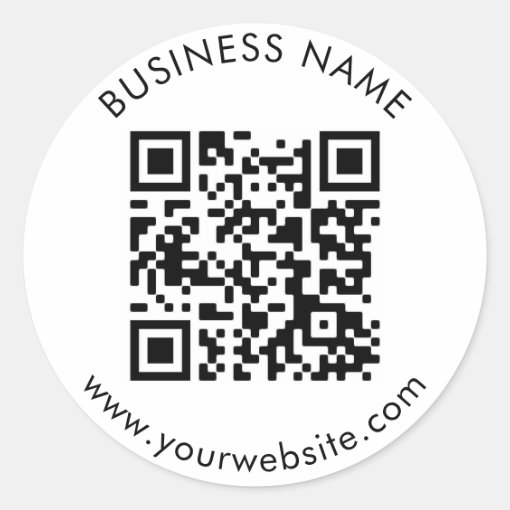 Custom QR Code Text Template Classic Round Sticker | Zazzle