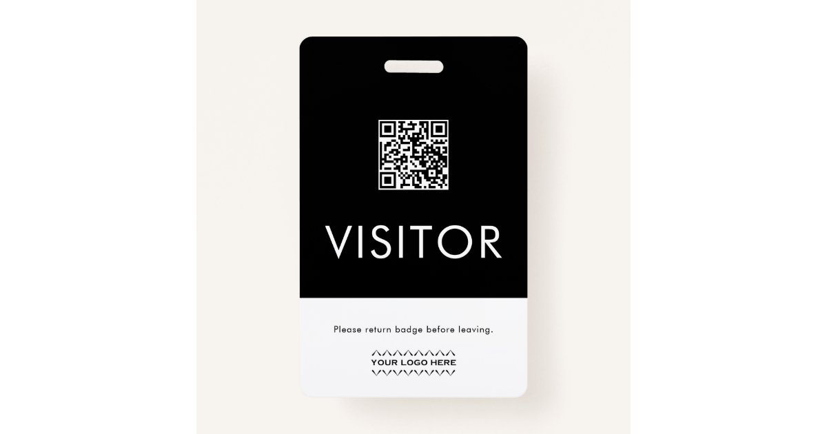 Custom QR Code Visitor Badge | Zazzle