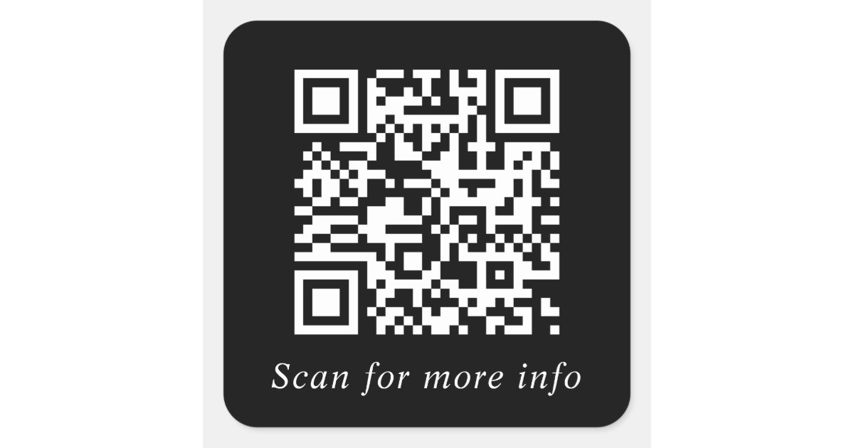 Custom QR Code Website Generator Black Square Sticker | Zazzle