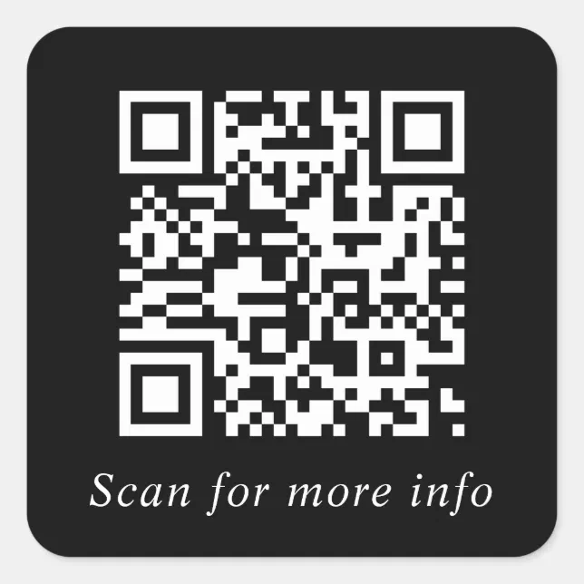 Custom QR Code Website Generator Black Square Sticker | Zazzle