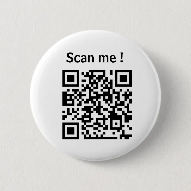 custom qr code website promotion white button | Zazzle