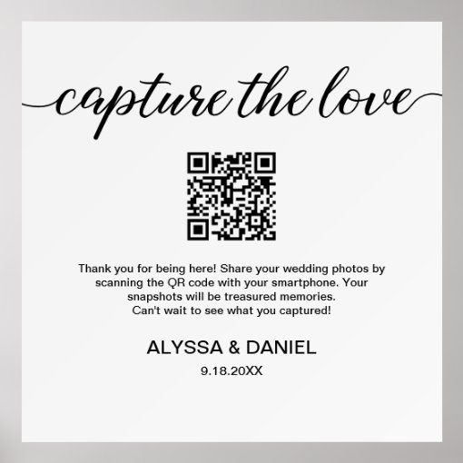 Custom QR code wedding photo sharing Holder | Zazzle