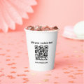 Custom Qr code white minimalist coffee Paper Cups | Zazzle