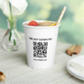 Custom Qr code white minimalist coffee Paper Cups | Zazzle
