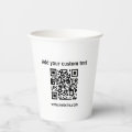 Custom Qr code white minimalist coffee Paper Cups | Zazzle